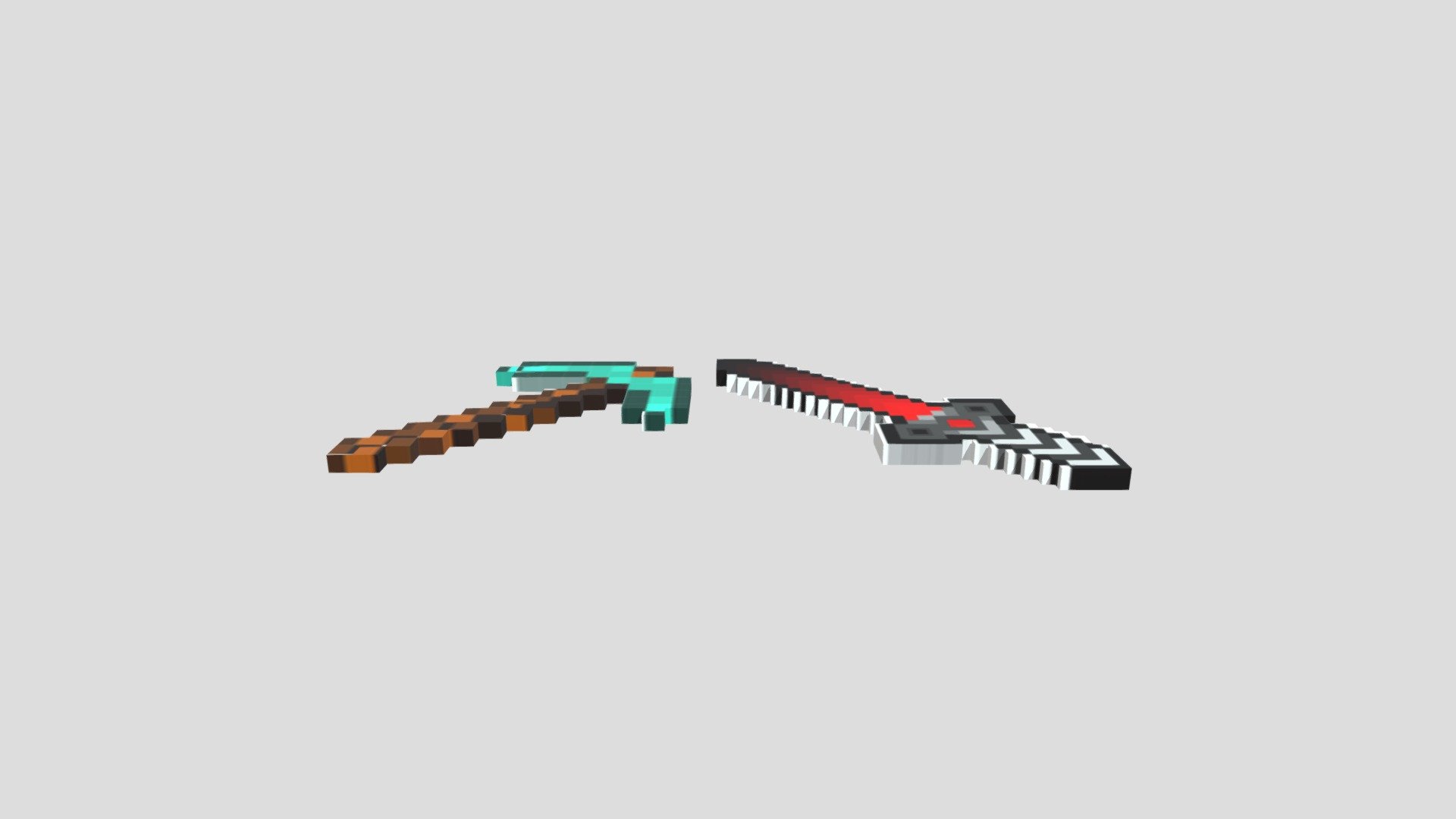 My mine craft Weapons - 3D model by tikinevison [1c6216a] - Sketchfab