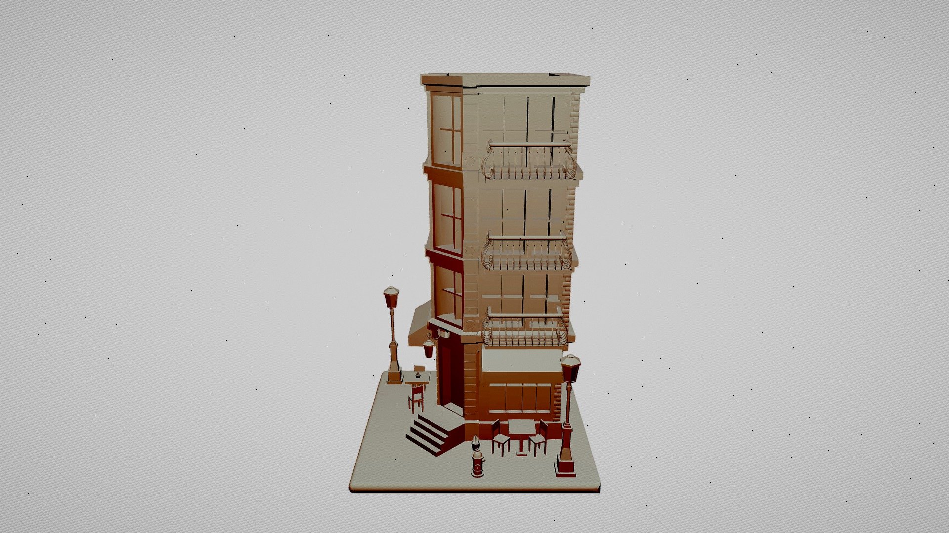 Architectural Building - 3D model by sanskriti_agr [1c64374] - Sketchfab