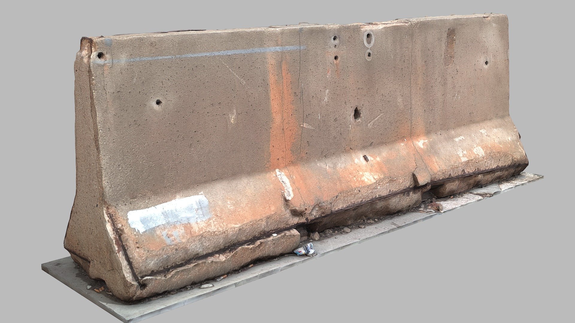 Dirty concrete block with visible rebar - Buy Royalty Free 3D model by ...