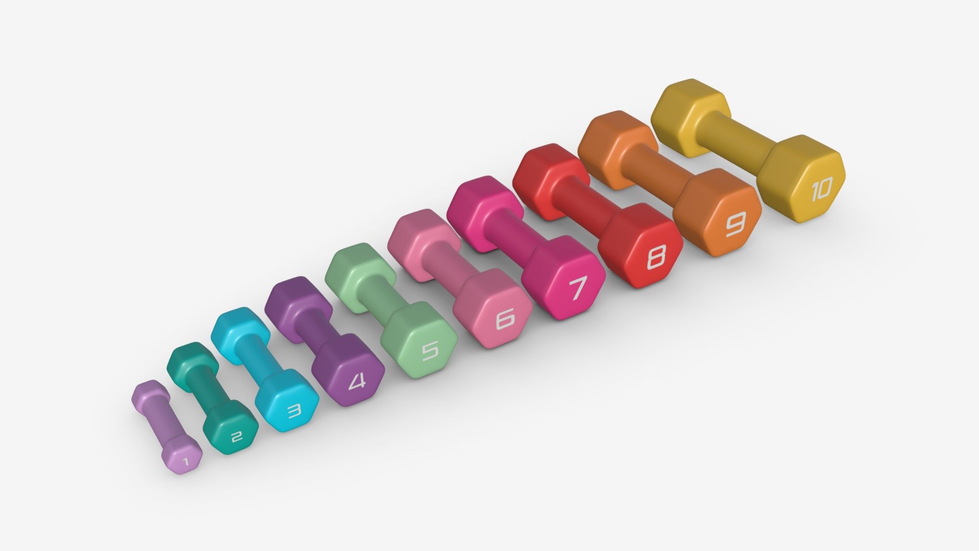 Hexagonal dumbbells - Buy Royalty Free 3D model by HQ3DMOD ...