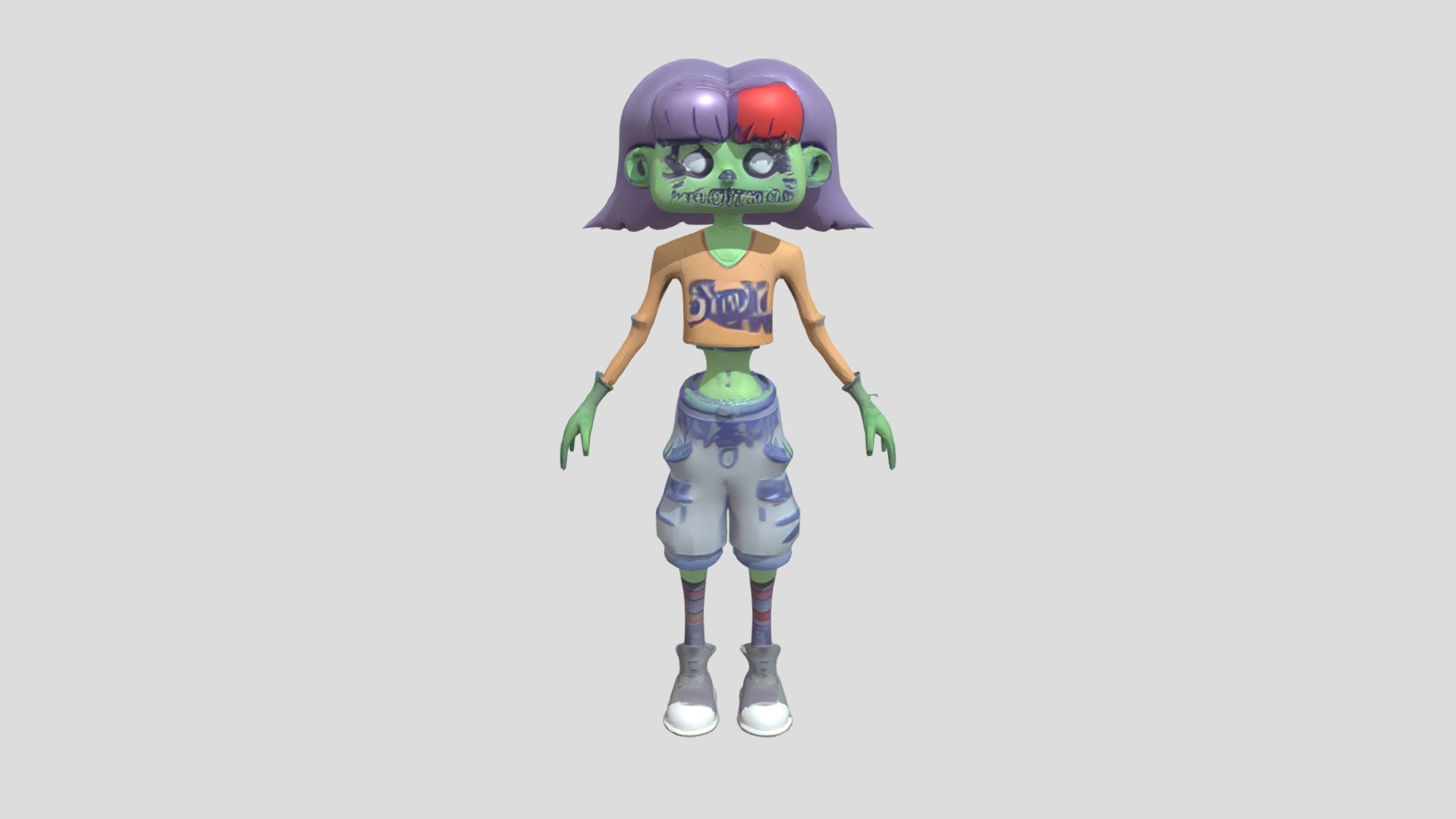 Cartoon zombie girl - 3D model by xexeloamarelo [1c70e7a] - Sketchfab