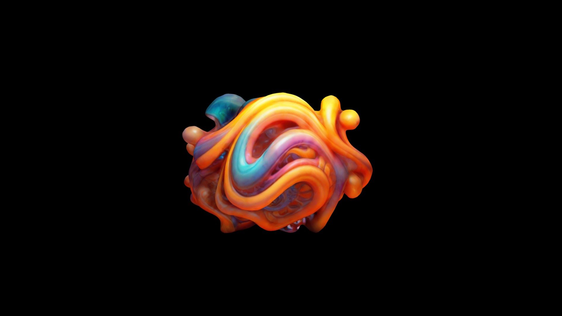 a colorful and abstract object with a twisted an - Download Free 3D ...