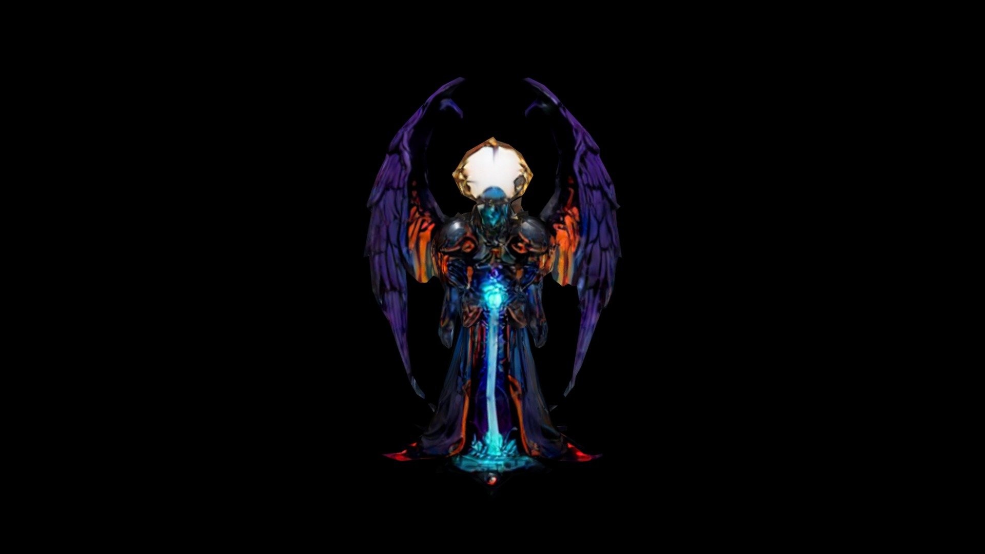 Illustration of a stoic and majestic angel warri - Download Free 3D ...