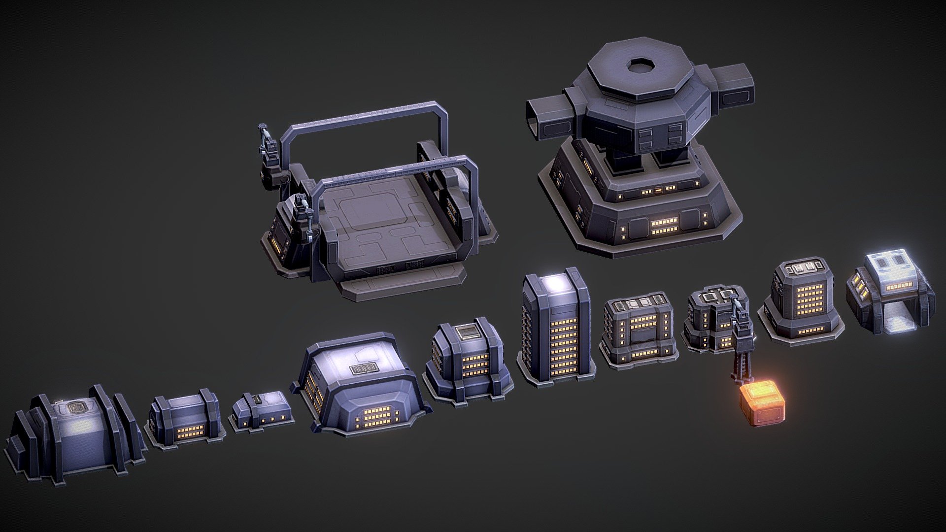 Stylized Sci-Fi Building Set - Buy Royalty Free 3D model by Adrian3D ...