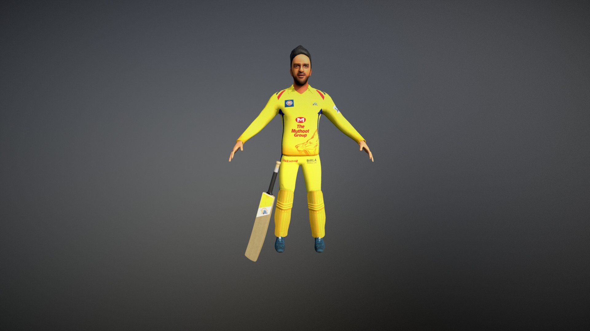 Dhoni3 - 3D model by devabrata.sinha [1c80fb8] - Sketchfab
