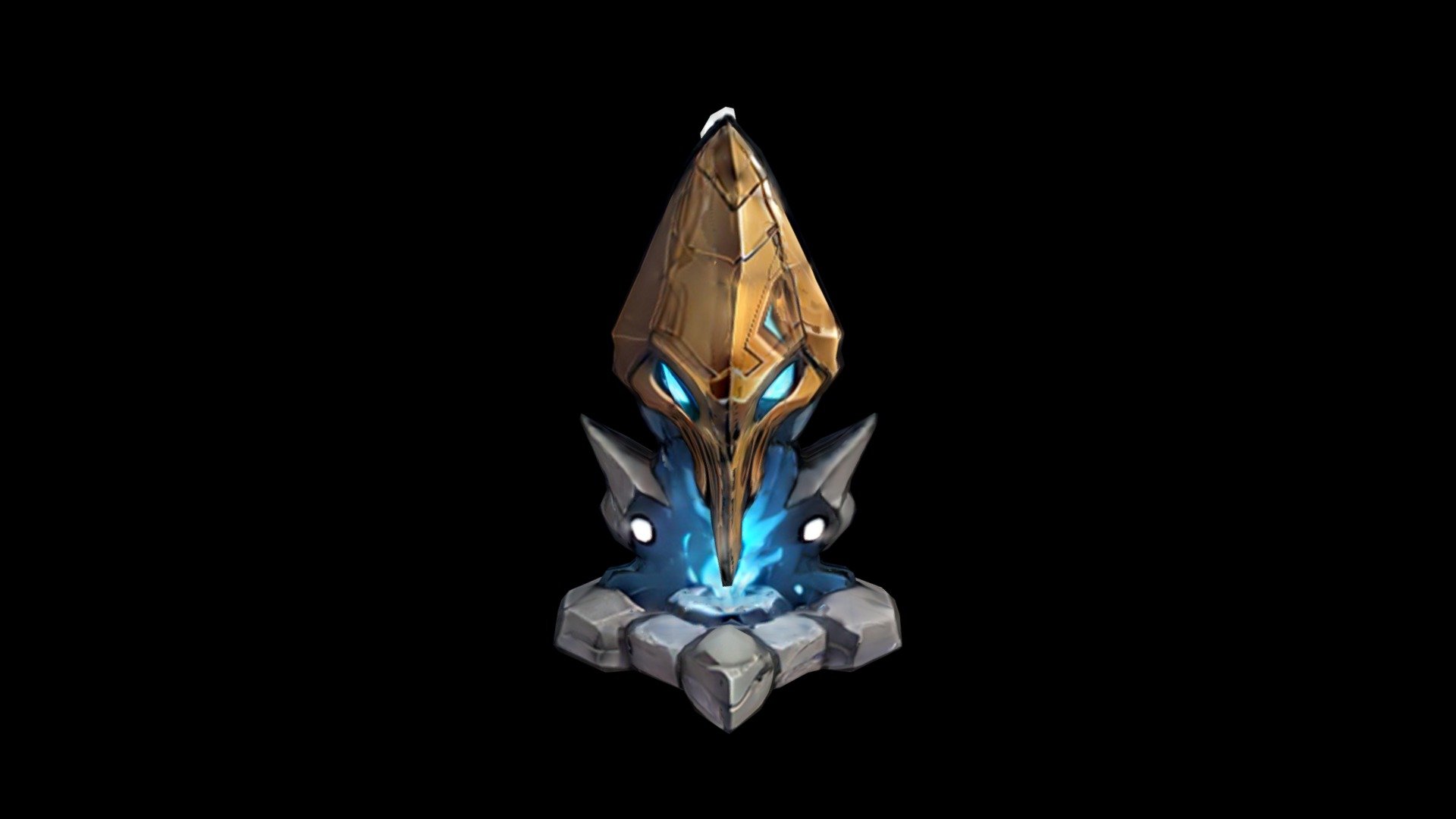 "Sticker of fantasy character with blue flames a - Download Free 3D ...