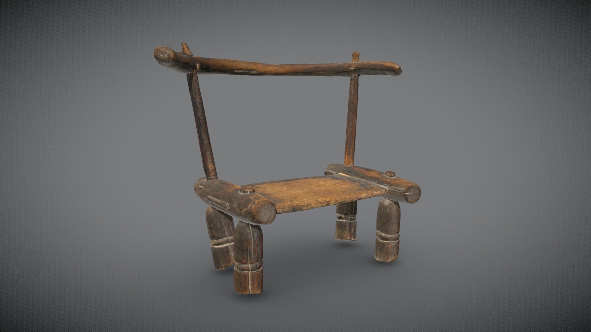 Chaise senoufo - Download Free 3D model by Alienor.org, Conseil des musées (@alienor.org ...