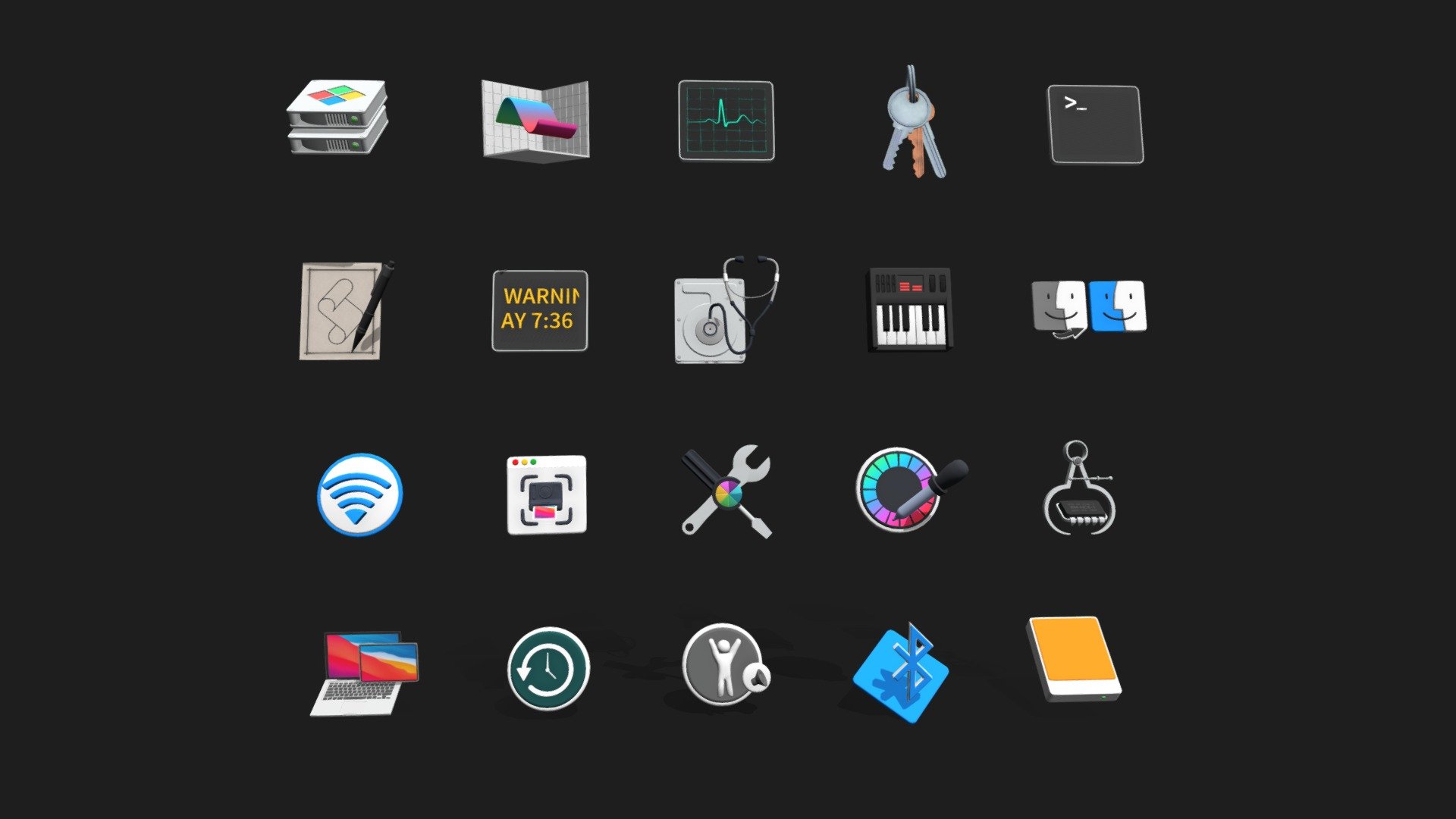 Utility Icons - 3D model by Jongmin (@kingjongmin) [1c899a2] - Sketchfab