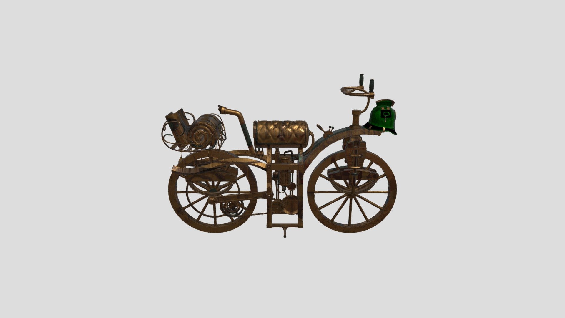 Steampunk Bike - 3D model by coastel [1c93bcf] - Sketchfab
