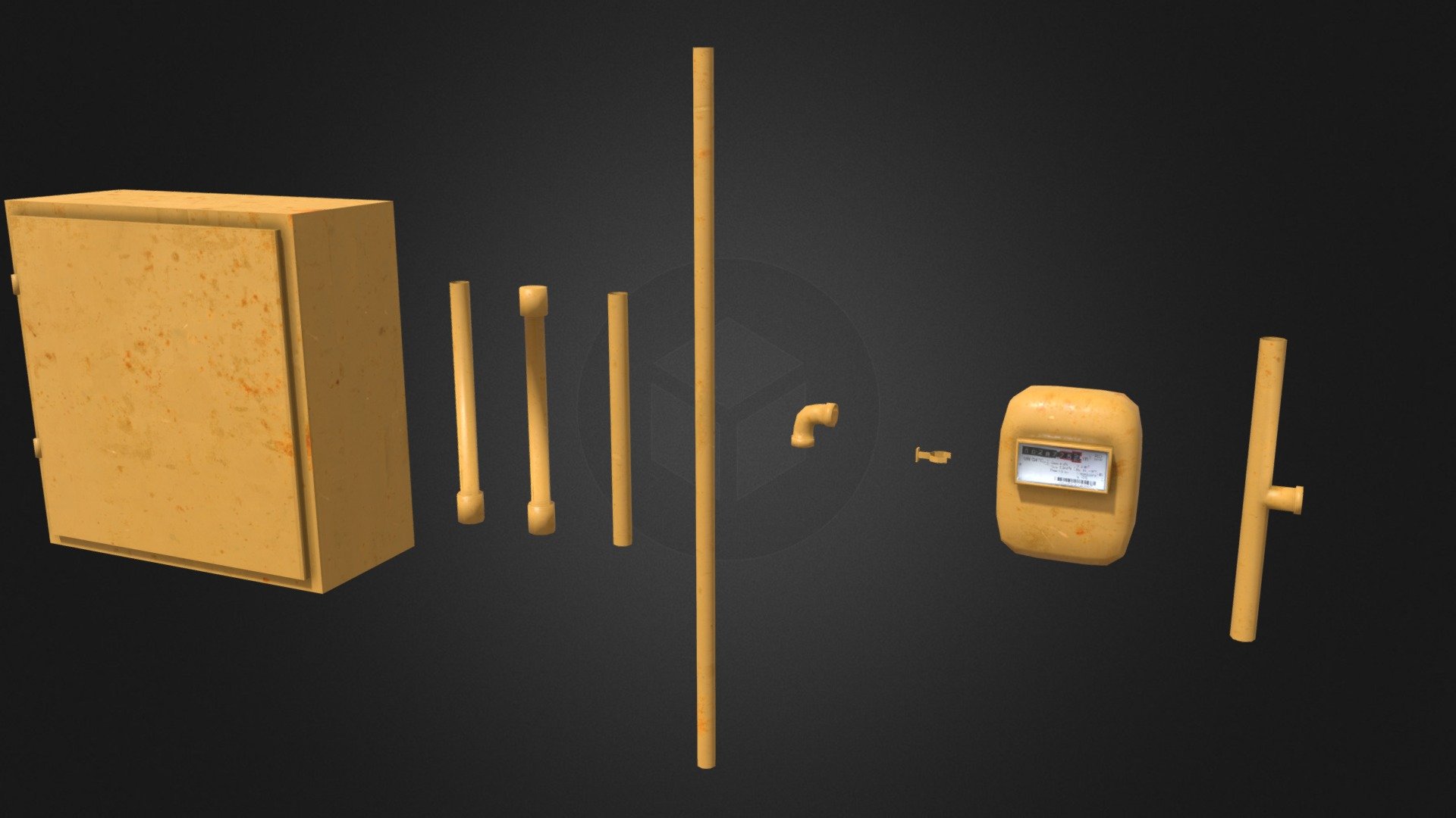 Gas Instalation (Reader and Pipes - Low Poly) - Buy Royalty Free 3D ...
