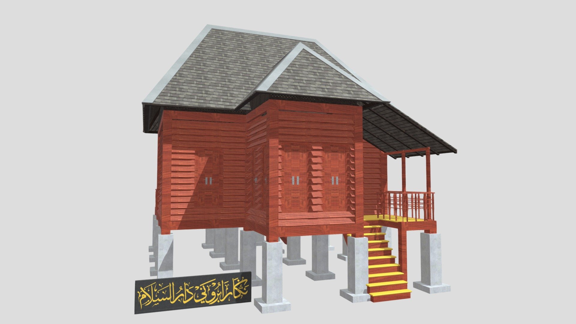BRUNEI TRADITIONAL HOUSE - Download Free 3D model by azminart [1ca8685 ...