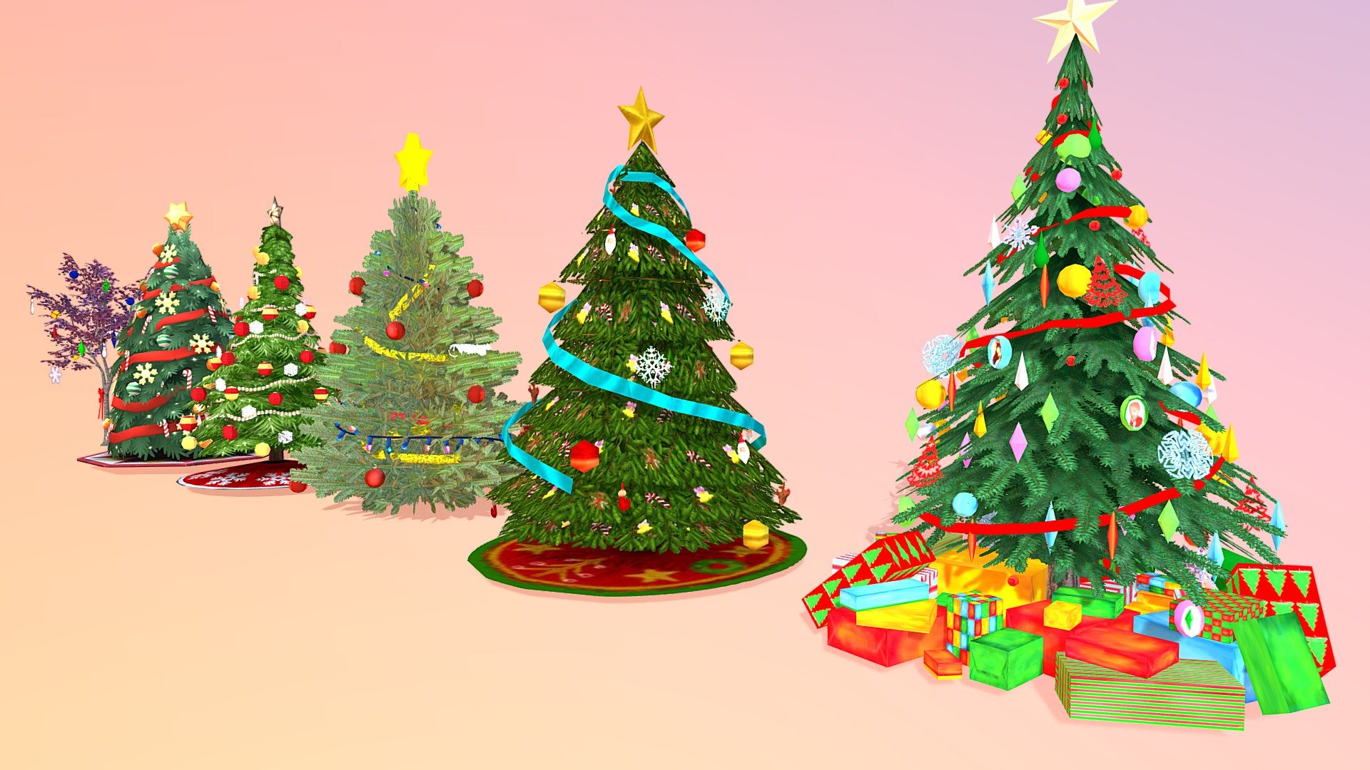 Christmass Trees Assets & Ornaments - 3D model by White Powder ...