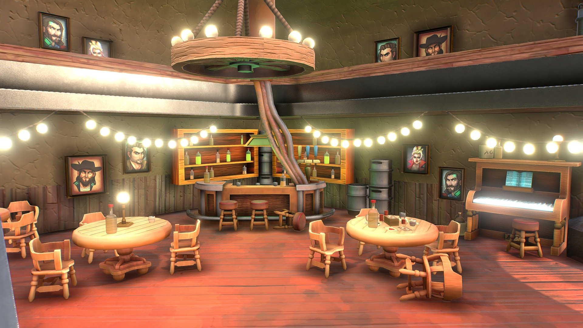 Stylized Saloon - 3D model by Rhett Wimmer (@Pavus_The_Pug) [1cc876c ...
