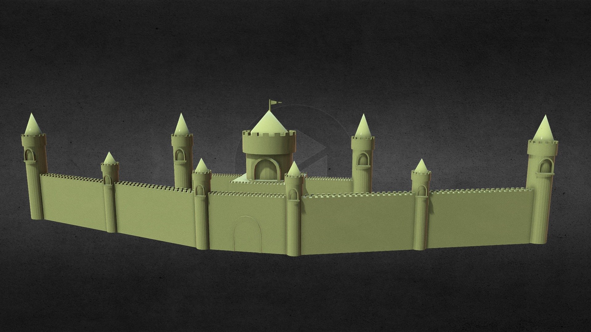 Castle Wall - 3D model by CosmicWaffle007 [1cd6f26] - Sketchfab
