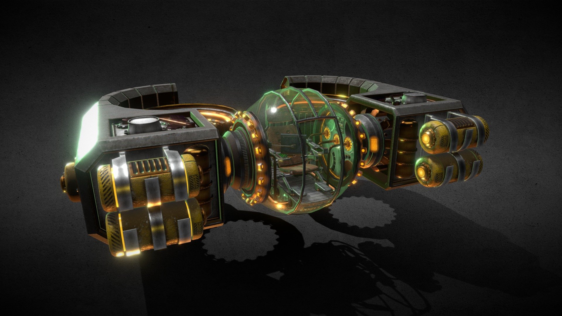 glass bubble ship - 3D model by Tom.McCahey [1cda032] - Sketchfab