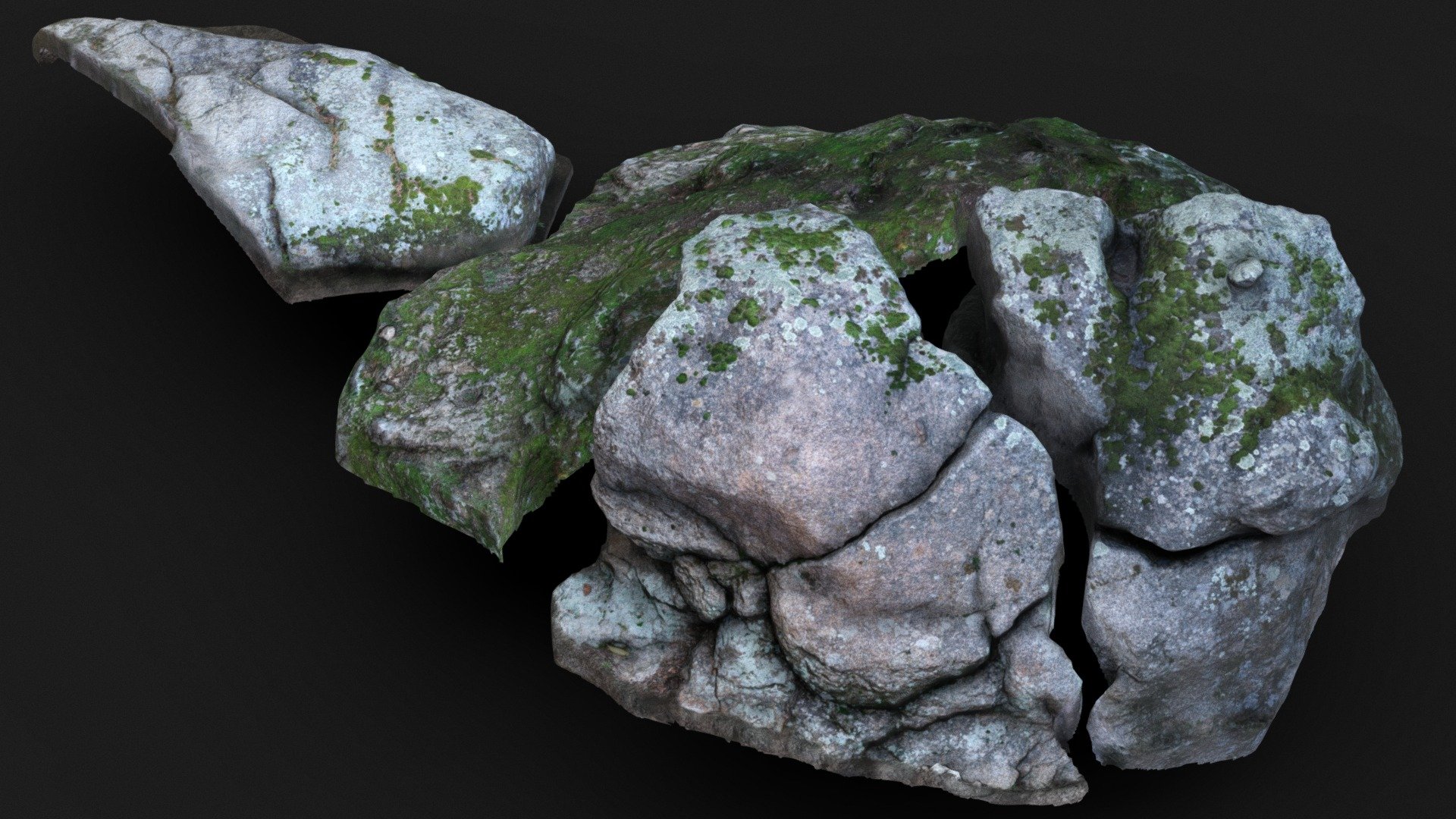 Large granite rocks with moss - Scan - Buy Royalty Free 3D model by ...