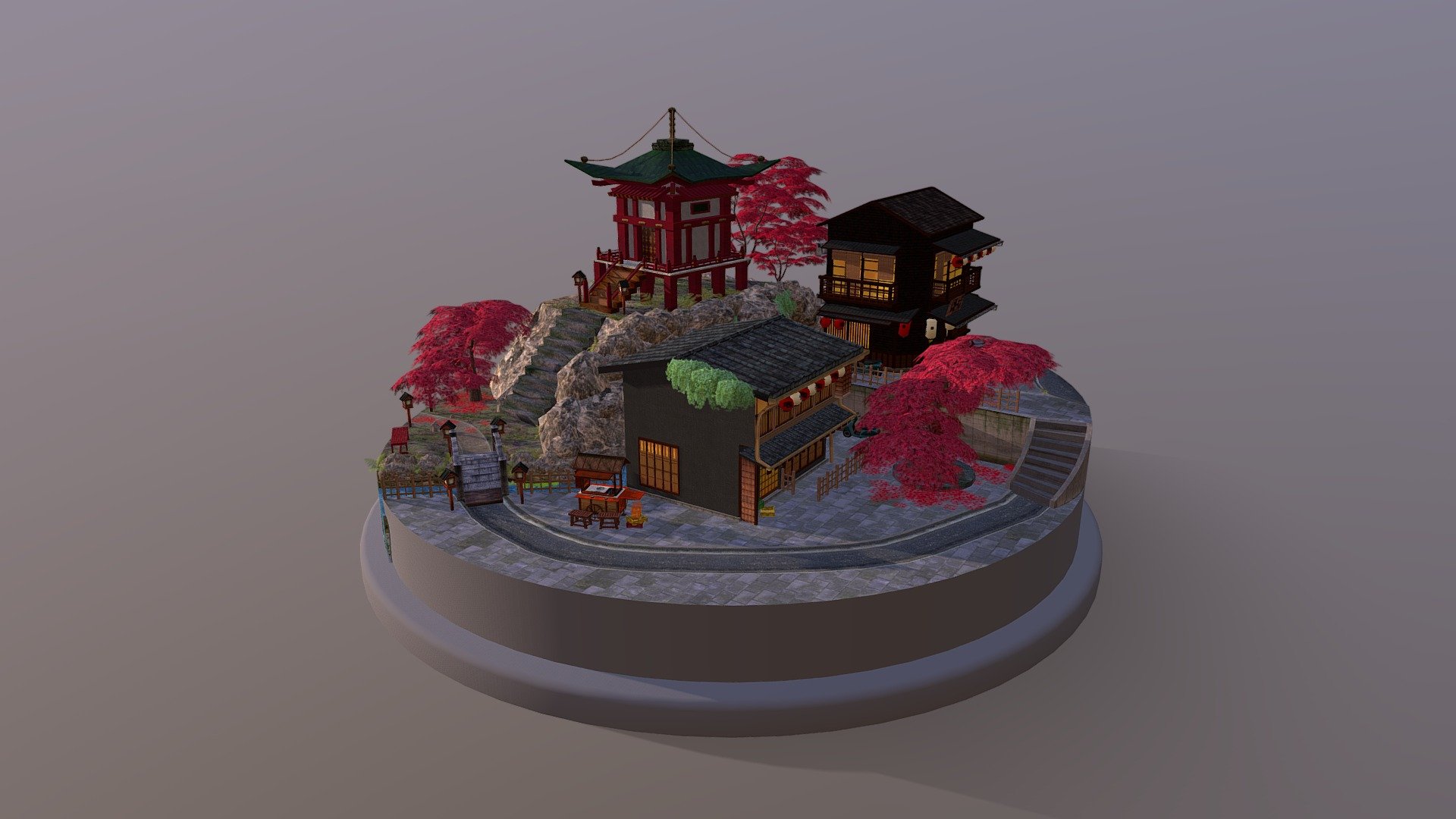 City Scene Kyoto - 3D model by mathias_bultynck [1cef21e] - Sketchfab