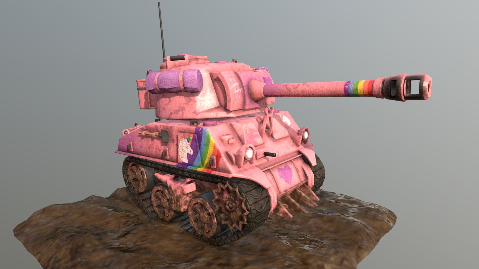 Chubby Unicorn Tank - GAME READY - Buy Royalty Free 3D model by James ...