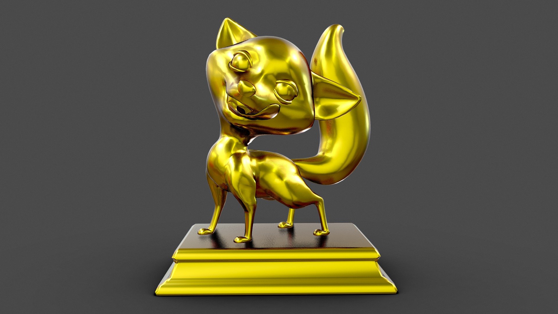 Golden fox cartoon - Buy Royalty Free 3D model by tkkjee 🥀 (@tkkjee ...