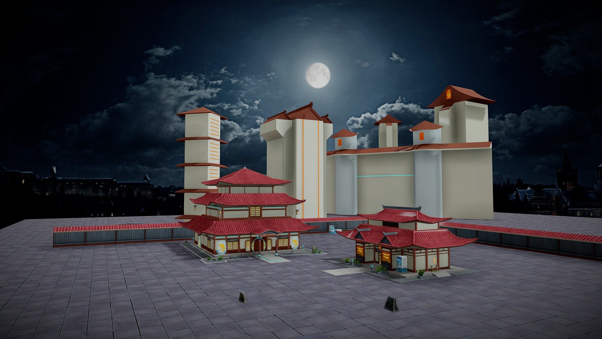 sci-fi_japan_environment - 3D model by convrseai [1d03911] - Sketchfab