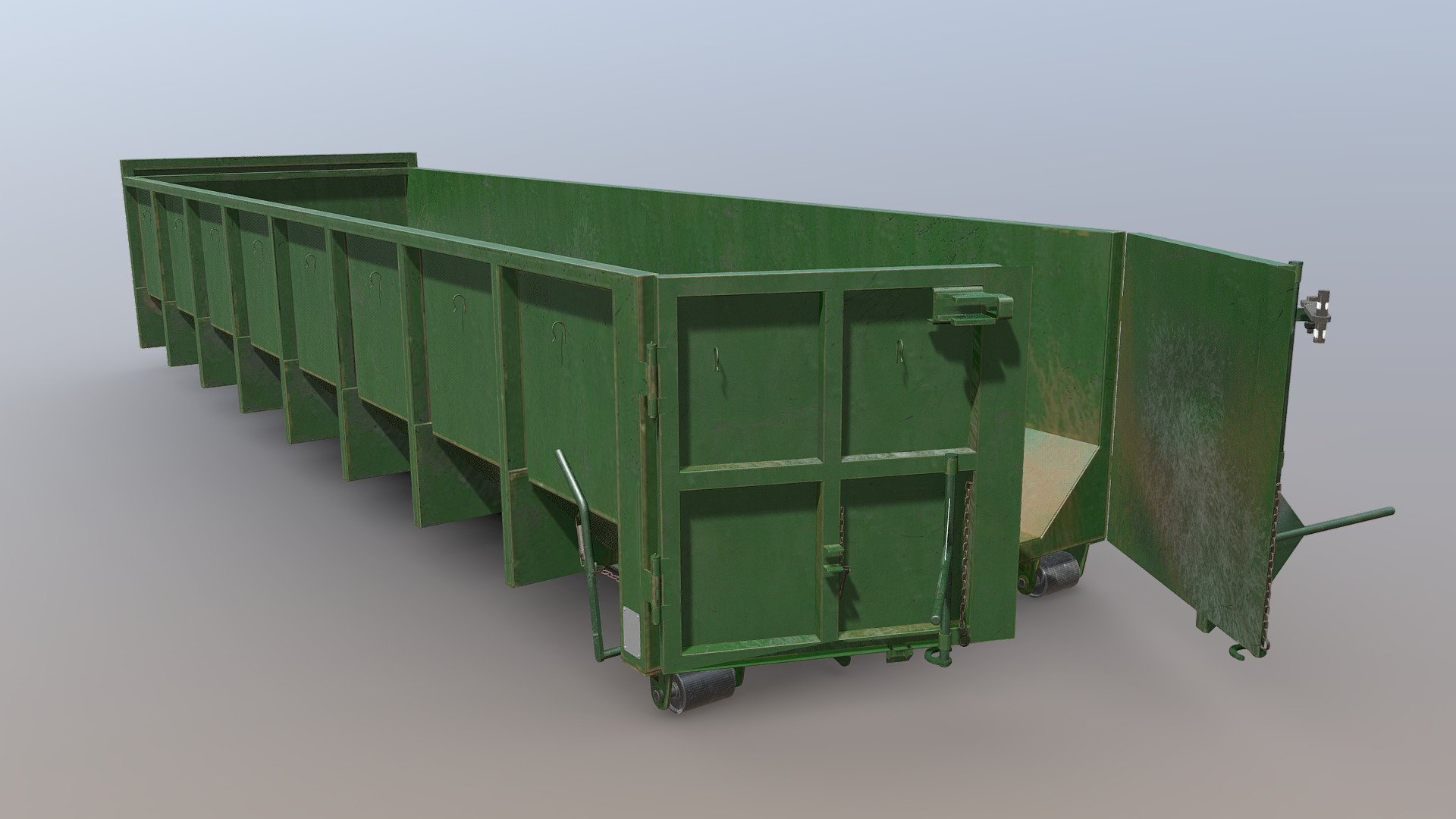 big green trash container - Download Free 3D model by ...