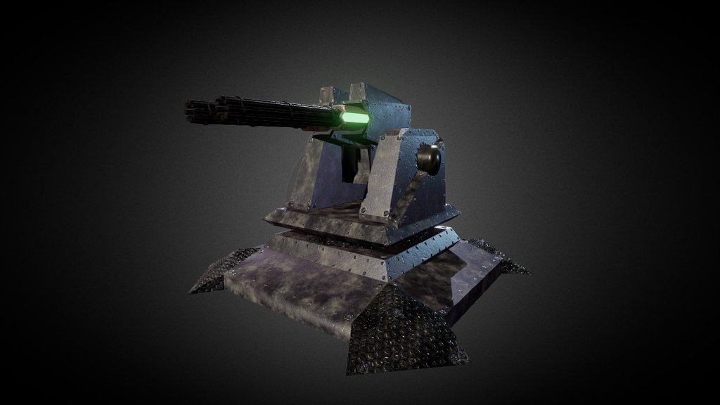 Minigun Turret - 3D model by John Keane (@johnkeane) [1d0fda9] - Sketchfab