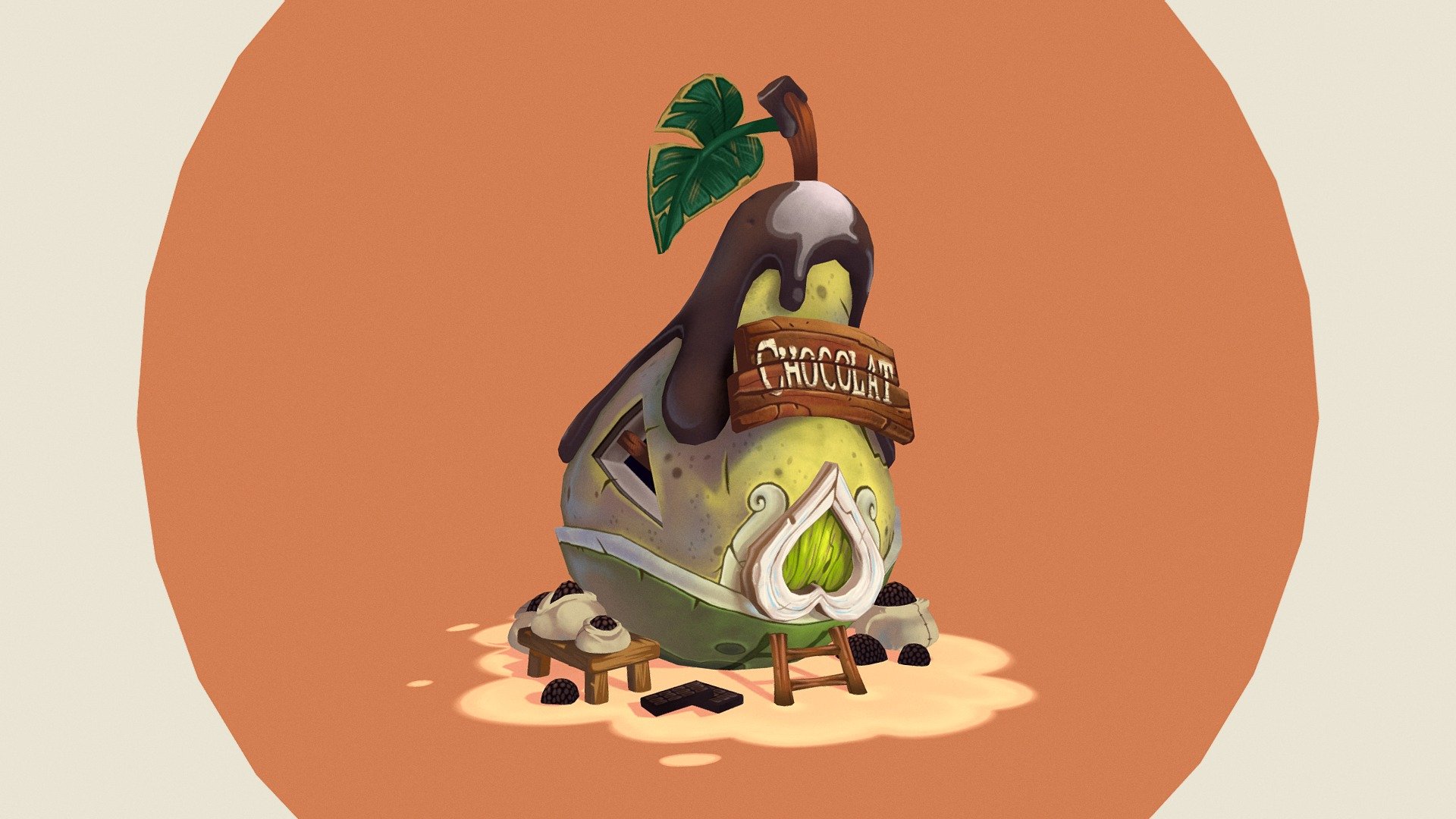 Pear House - Handpainted - 3D model by Alice Newhouse (@alicenewhouse ...