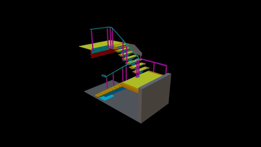 3d-Stair - 3D model by basjord [1d16230] - Sketchfab