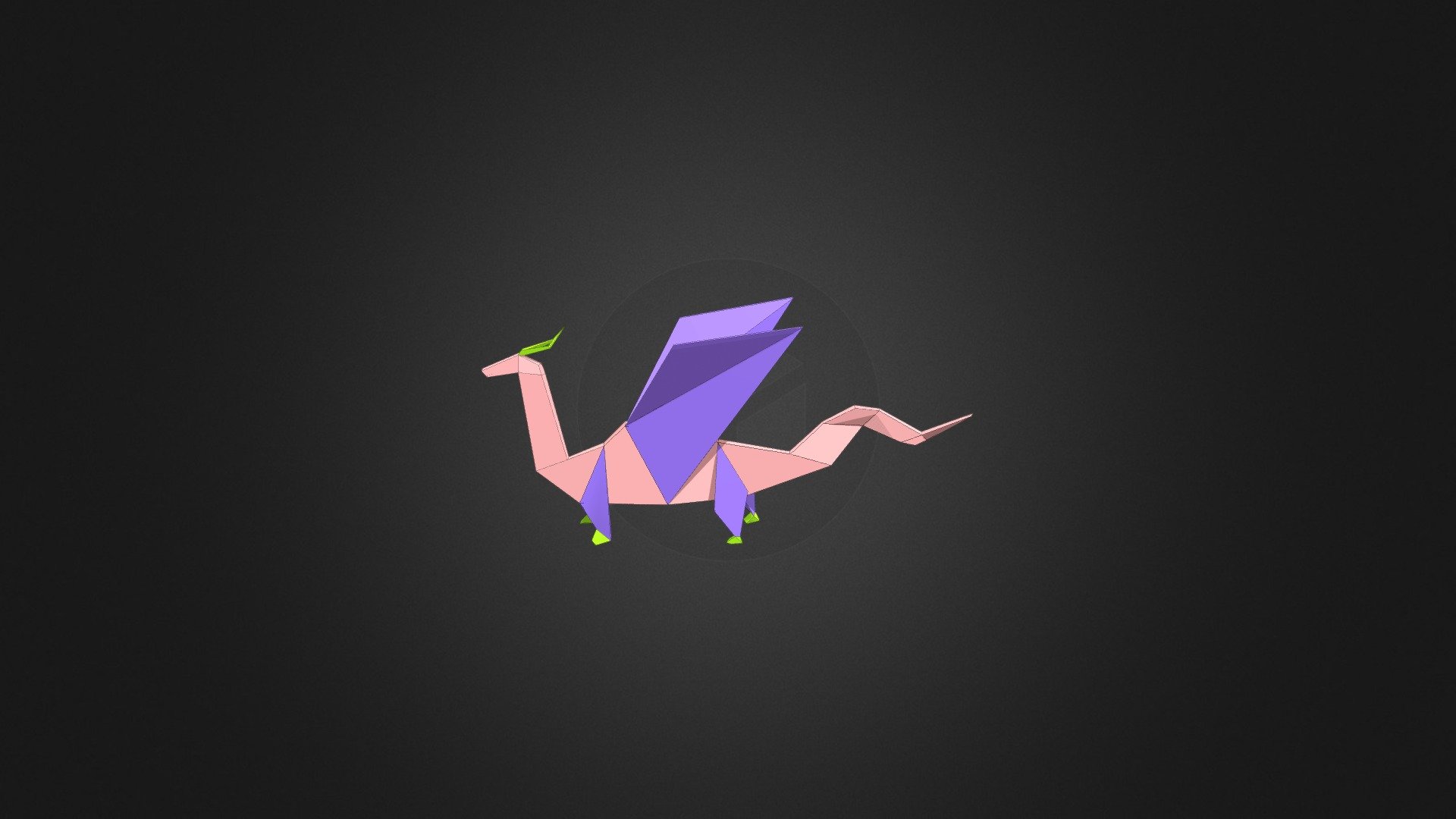 Low poly, origami-inspired dragon model - 3D model by liririen [1d172f9 ...