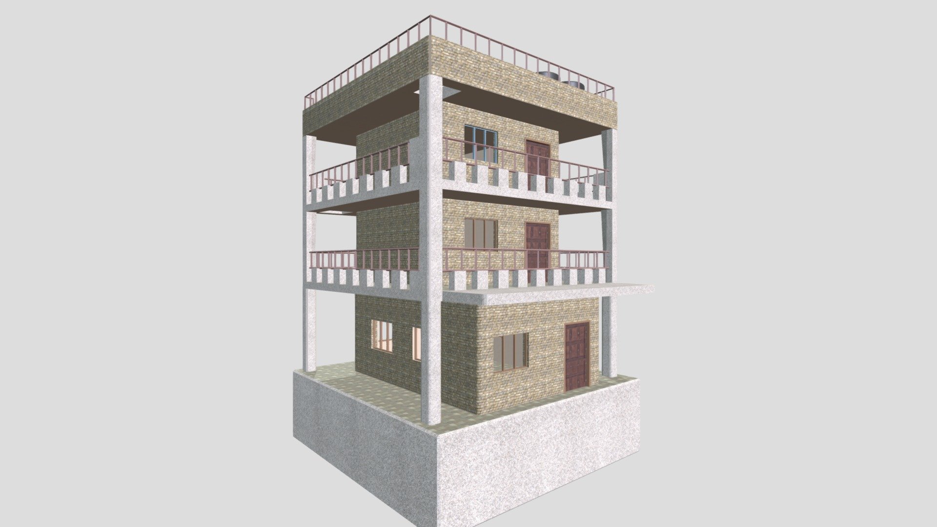 Indian House Low Poly for Game. 3D Building - 3D model by shantidas ...