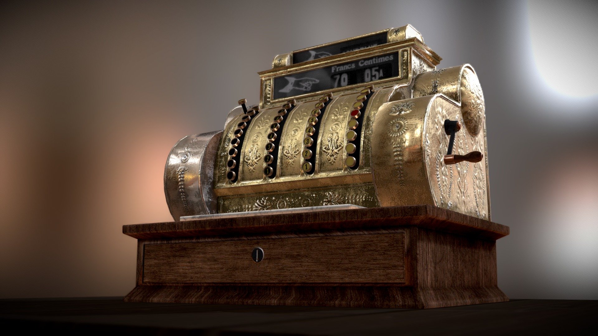 Old cash register - 3D model by Cokatieki [1d1d35c] - Sketchfab