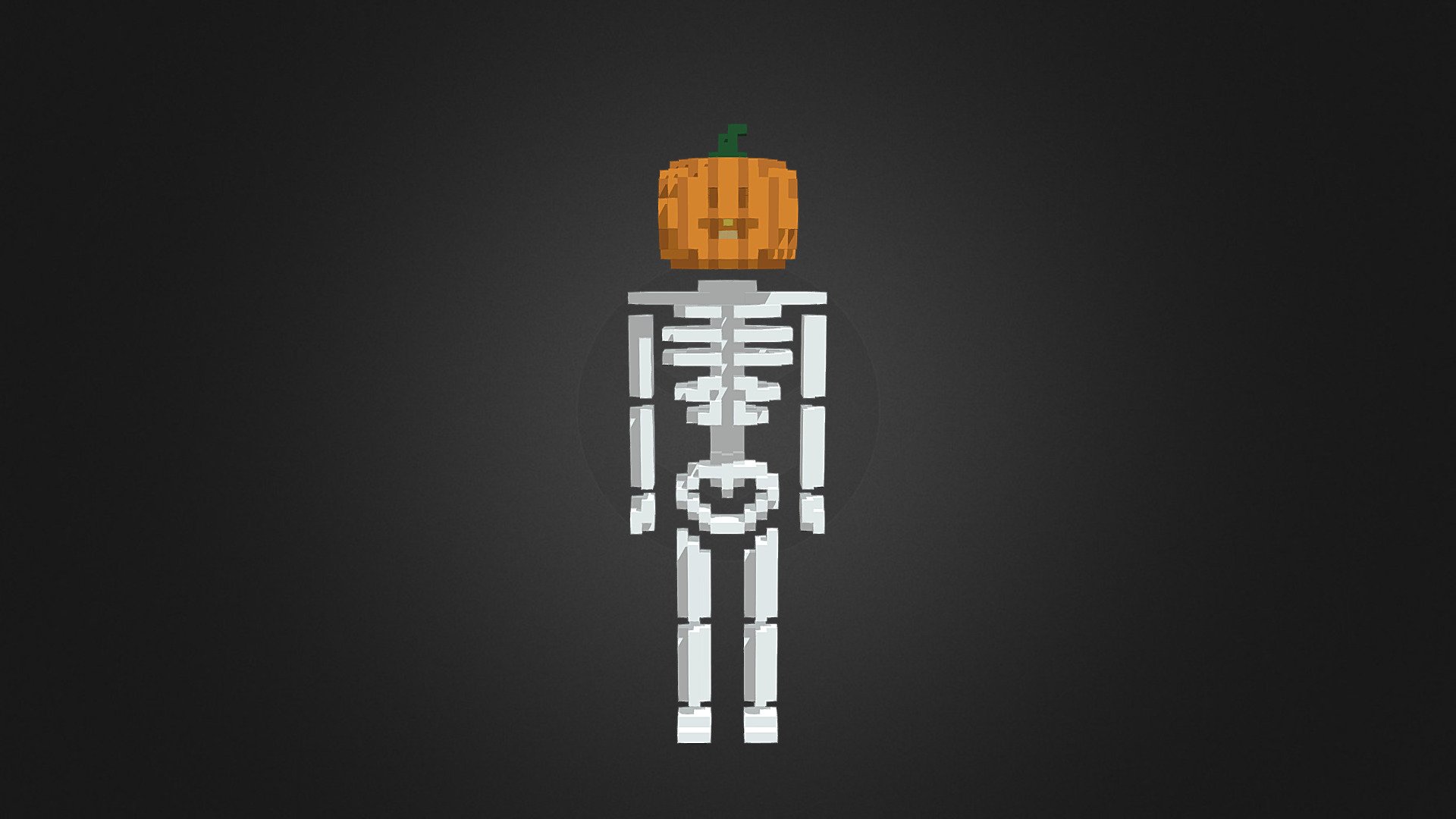 Voxel Pumpkin Skeleton - 3D model by Tomoku [1d1d932] - Sketchfab