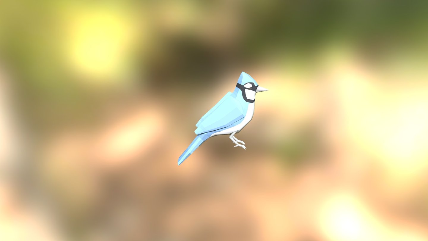 Low poly blue jay bird - 3D model by rageractrulz [1d21356] - Sketchfab