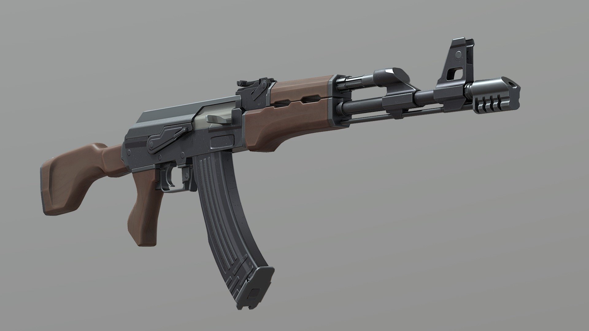 AK 47 - Midpoly Stylized - 3D model by Evgenii Sobolev (@ESobolev ...