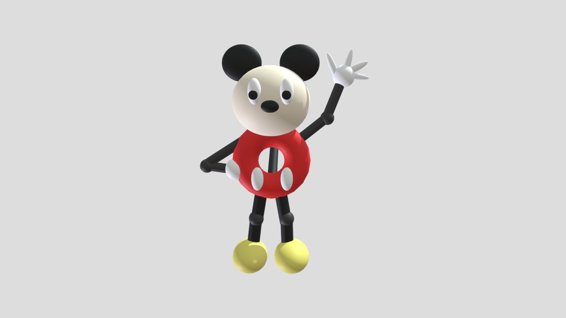 Mikke mus Farge - 3D model by ViktoriaCarlsen [1d26d43] - Sketchfab