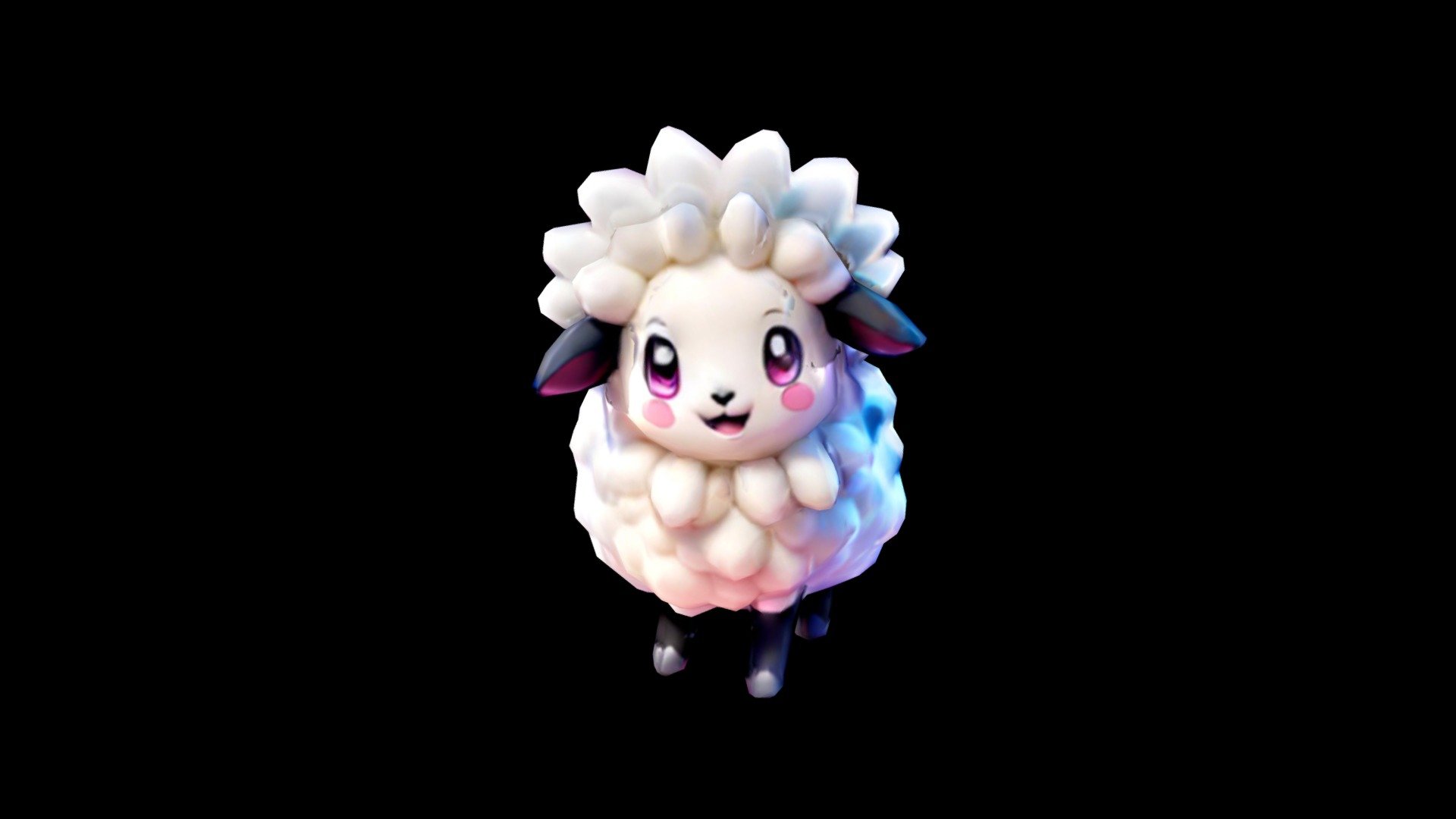 Puffy the Sheep against a Pastel-Colored Backgro - Download Free 3D ...