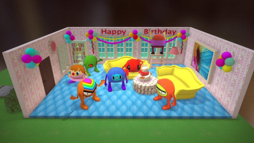 Party at home - 3D model by hweeyeetan14 [1d282d7] - Sketchfab