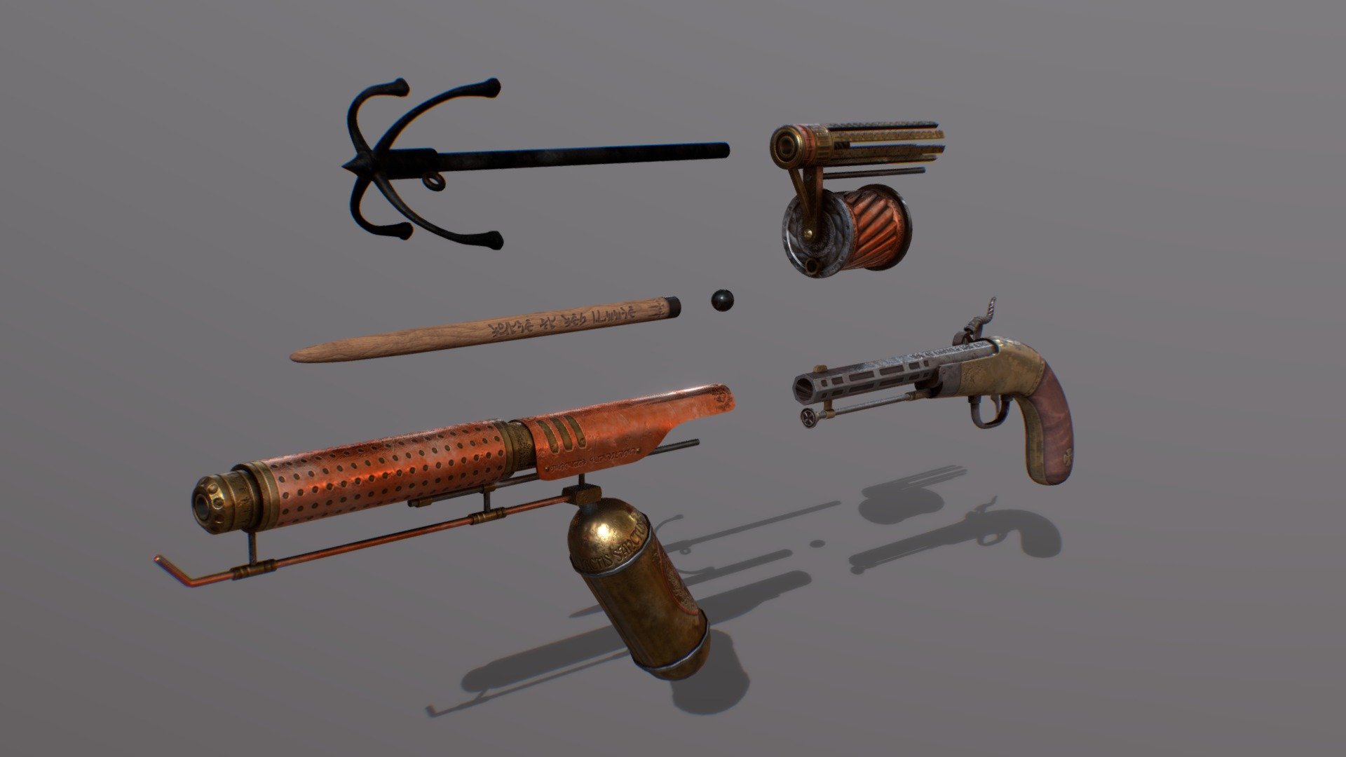 OB 00 01 vampire hunter auxiliary pistol - 3D model by DuoDraconis ...