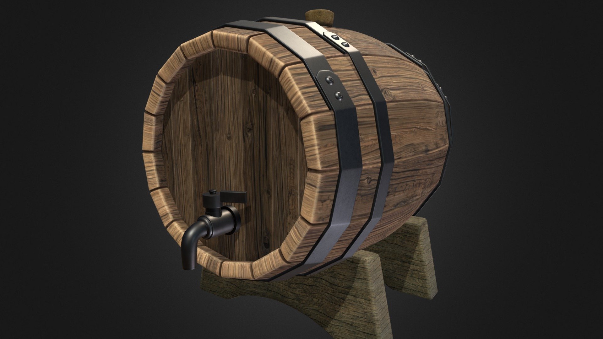 Wooden Wine Barrel - 3D model by Carol-Ann [1d2bf77] - Sketchfab