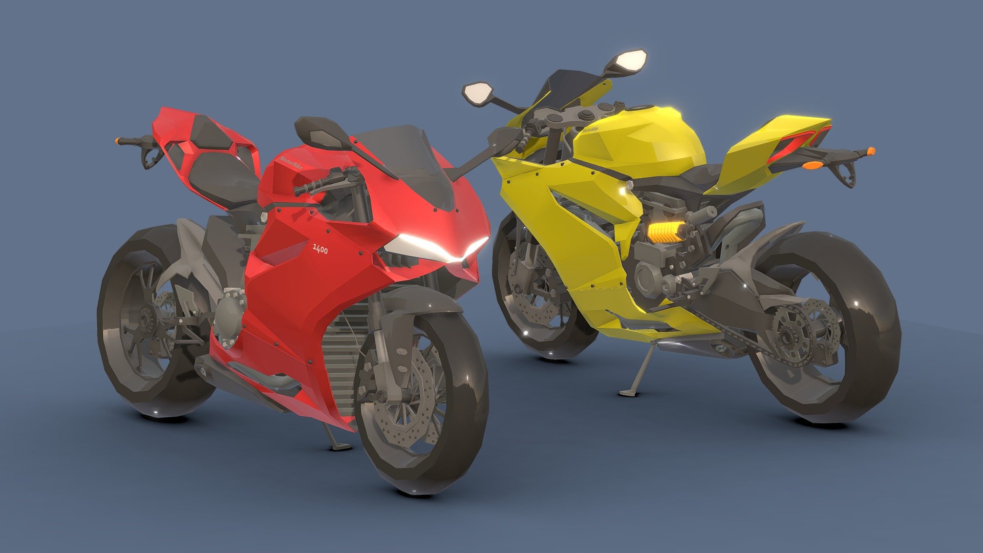 Low-Poly Motorcycle # 7 - 3D model by Sidra (@Sidramax) [1d2f1b5 ...