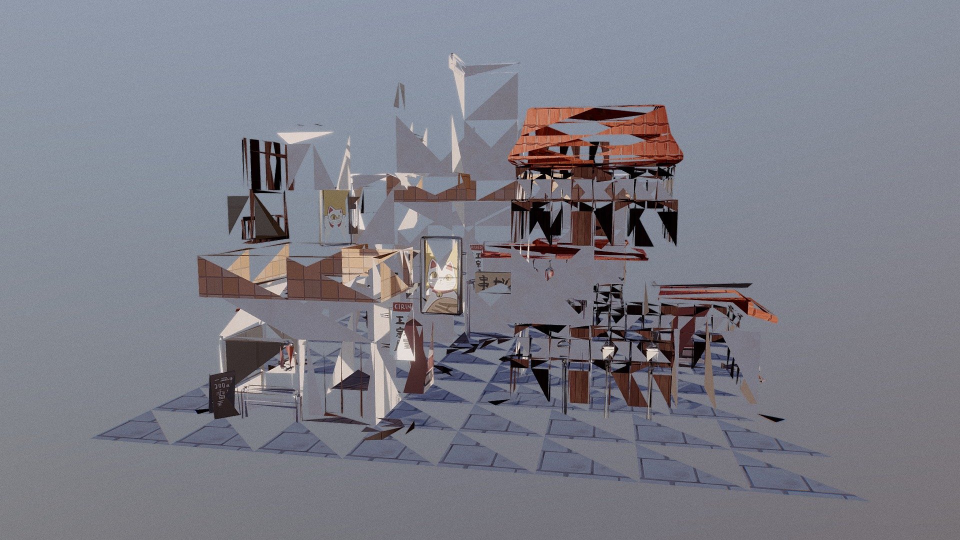 Japanese Street - 3D model by yueko [1d302c6] - Sketchfab
