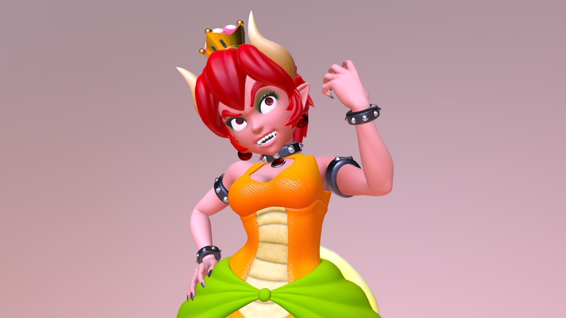 Bowsette - 3D model by MentalElemental [1d319dc] - Sketchfab