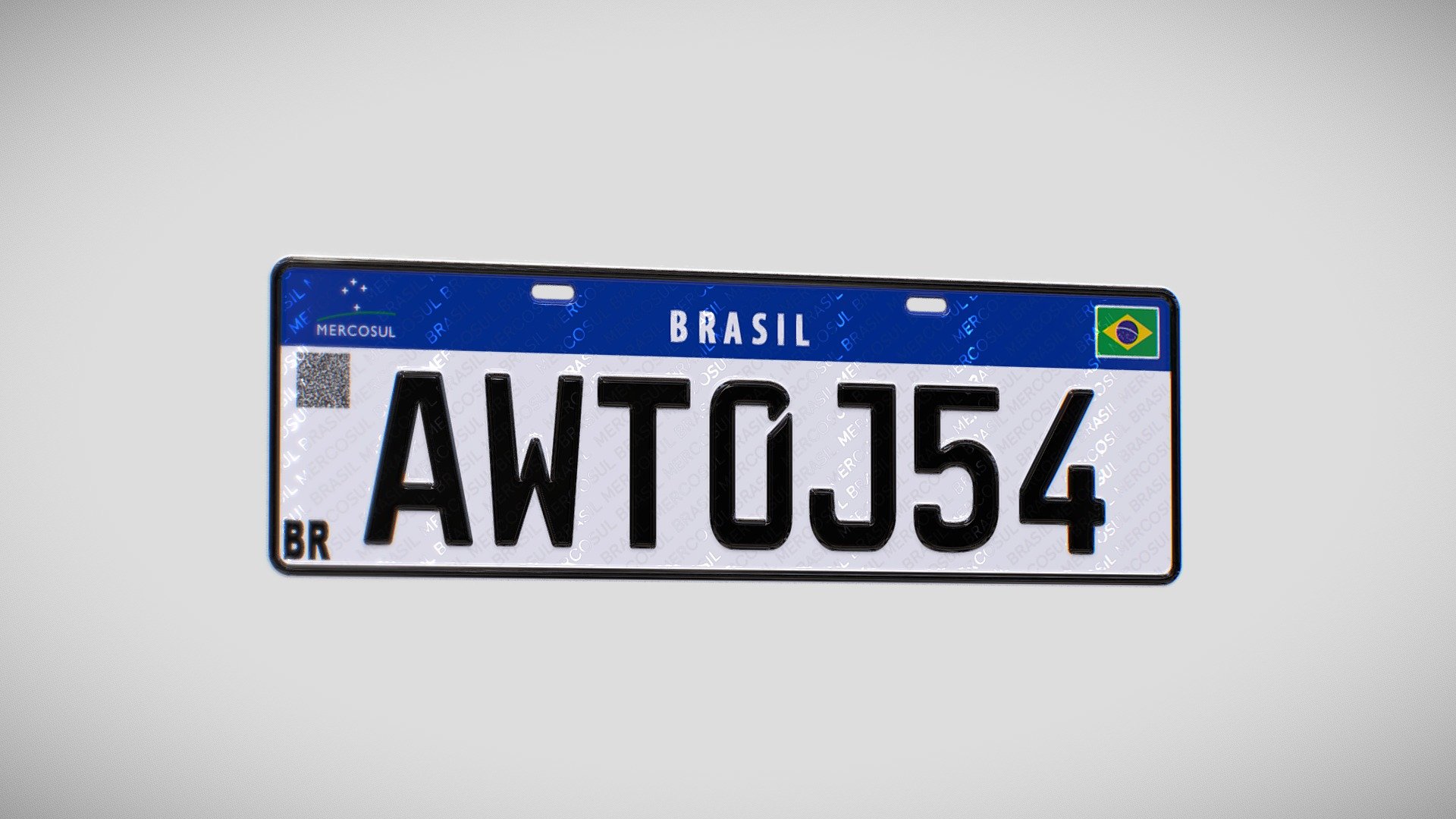 Placa MERCOSUL - Download Free 3D model by konige3 [1d32845] - Sketchfab