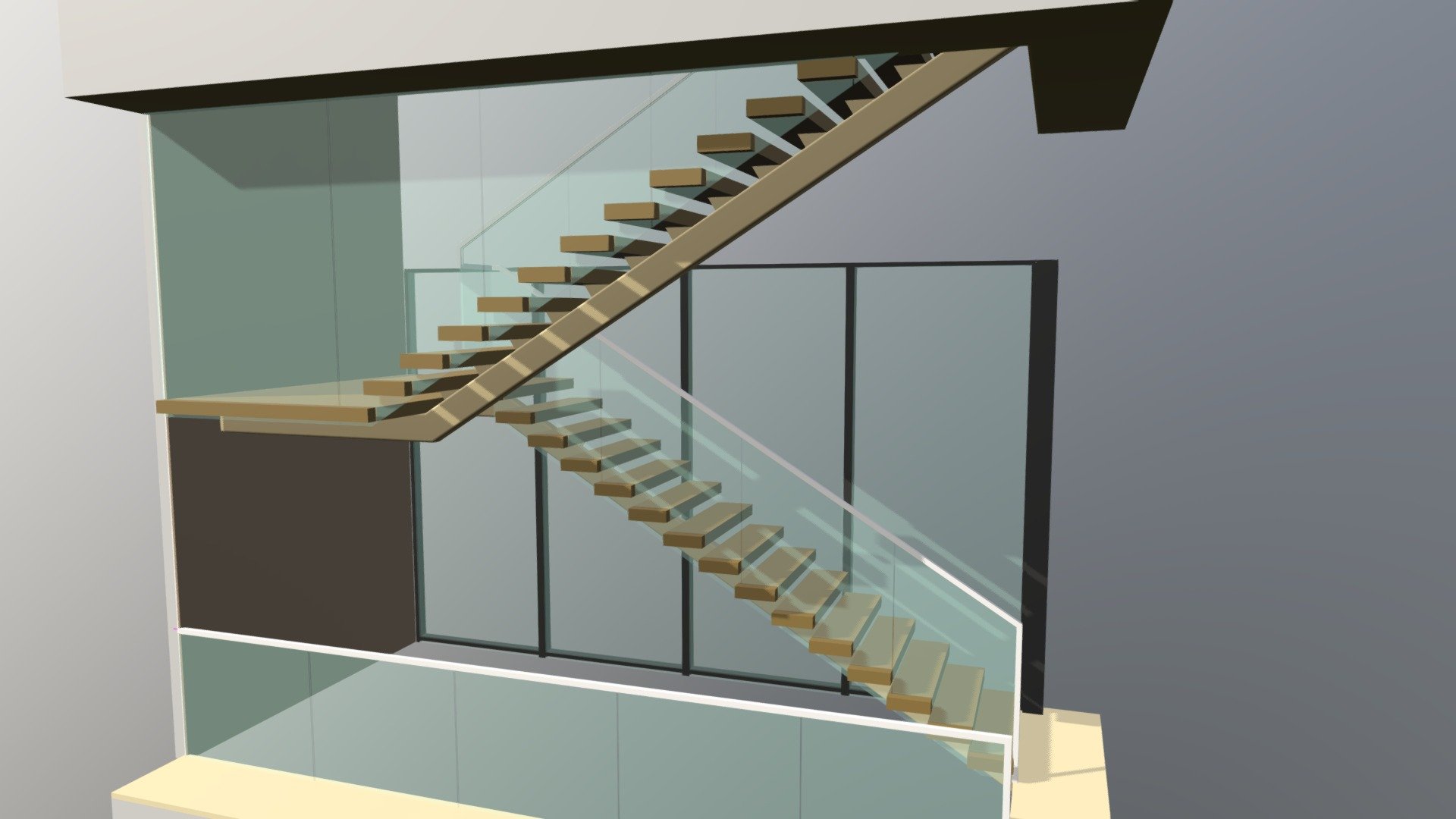 Int. Main Stair with Revised Tread Brackets R6 - 3D model by ...