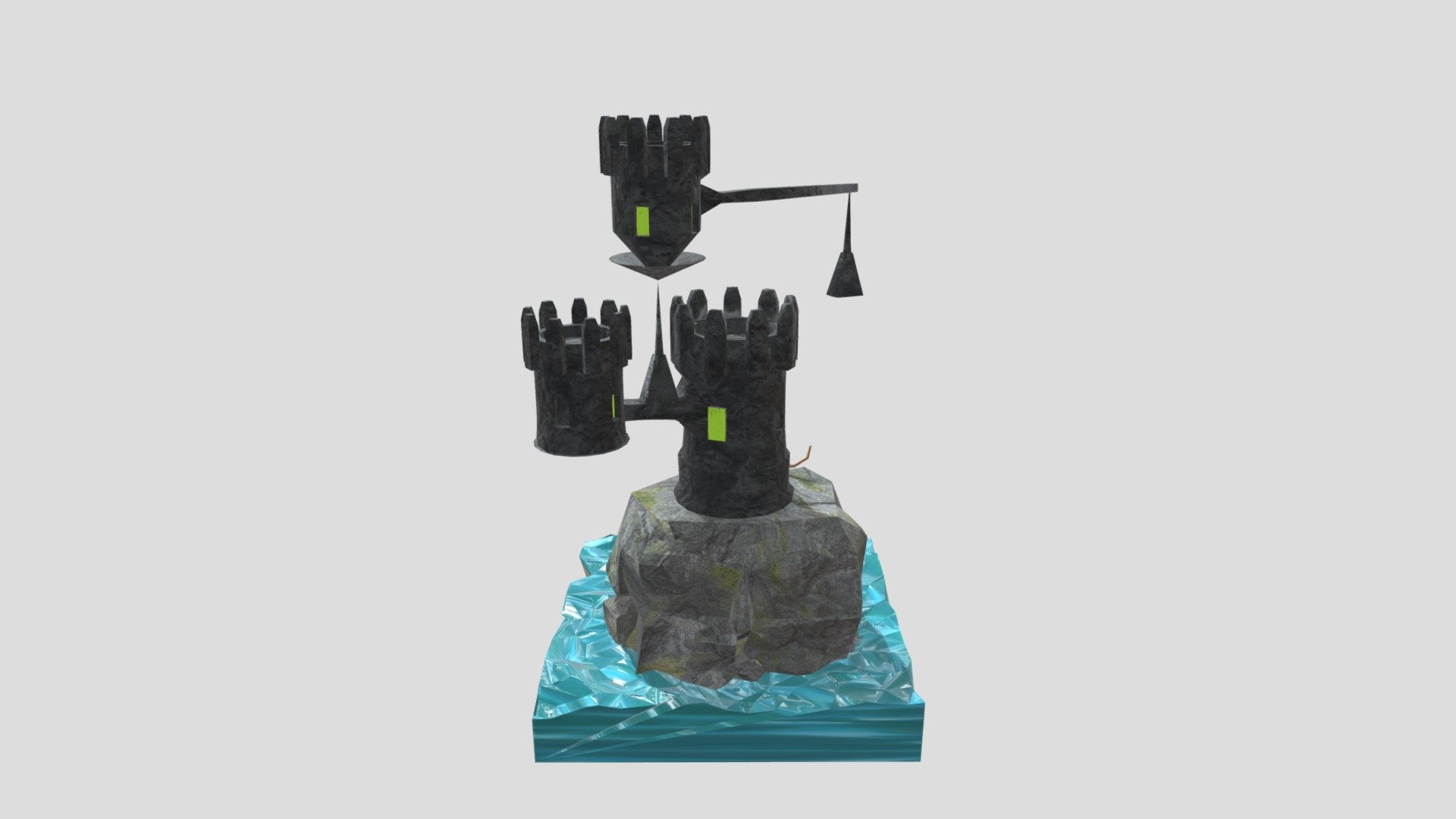 Dark Fantasy Tower at sea. - 3D model by Paul Mihai Mocanu (@paulmocanu ...