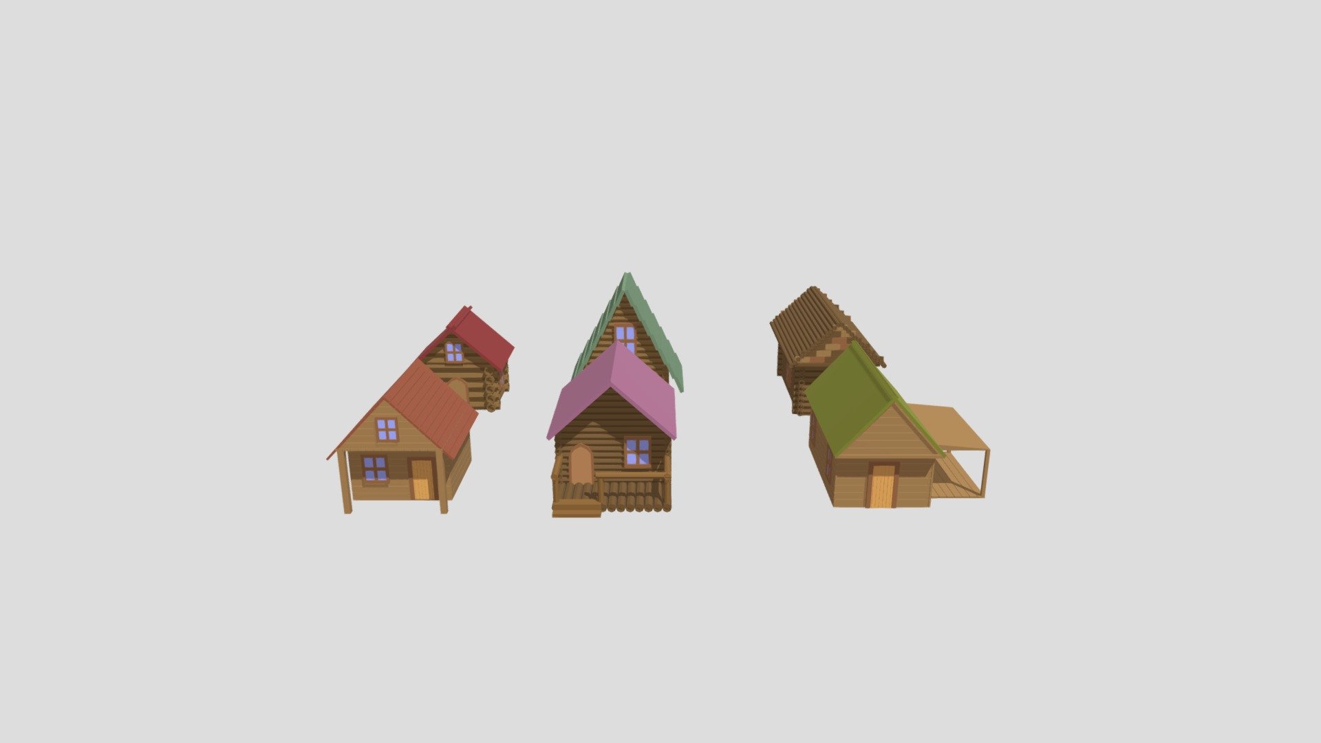 Low Poly Forest Houses Pack - 3D model by BronzeGhost123 [1d4d197 ...