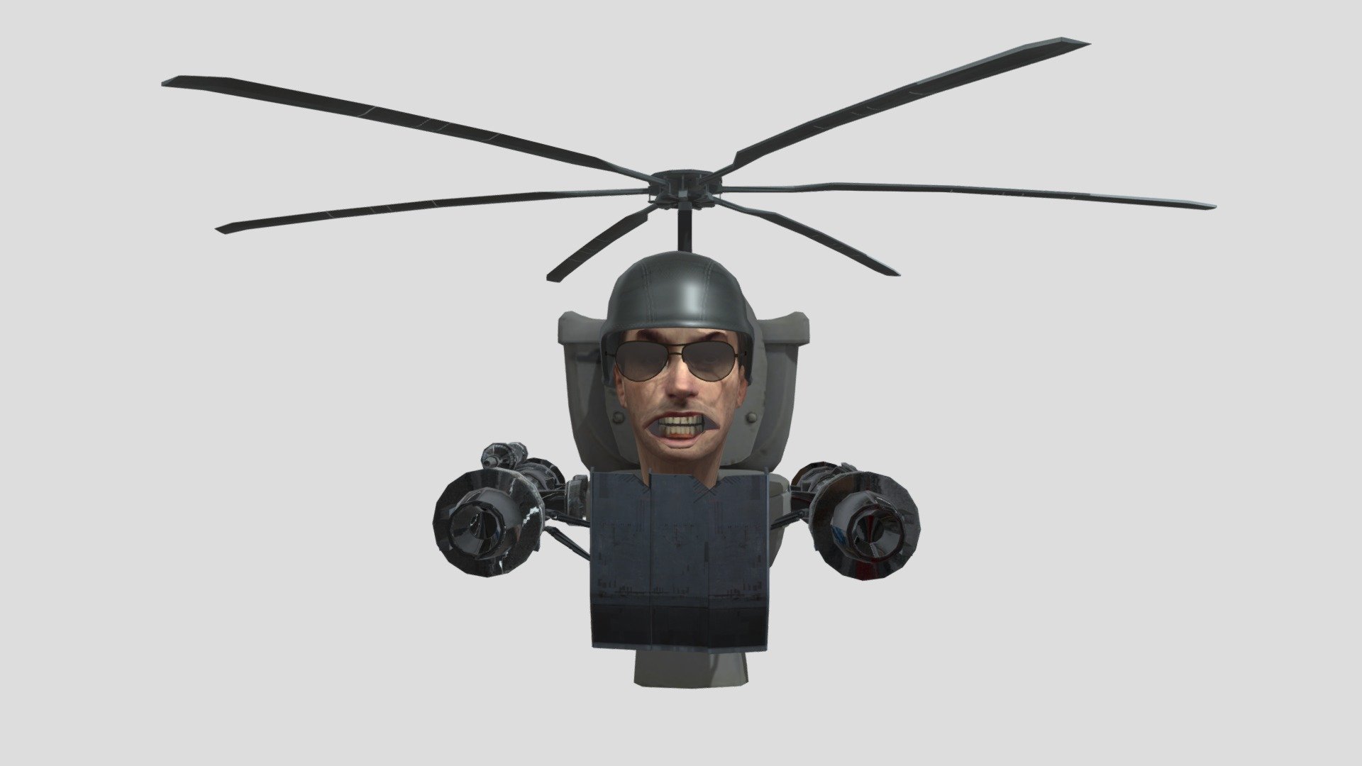 Cannon Rocket Helicopter Toliet - Download Free 3D model by ...