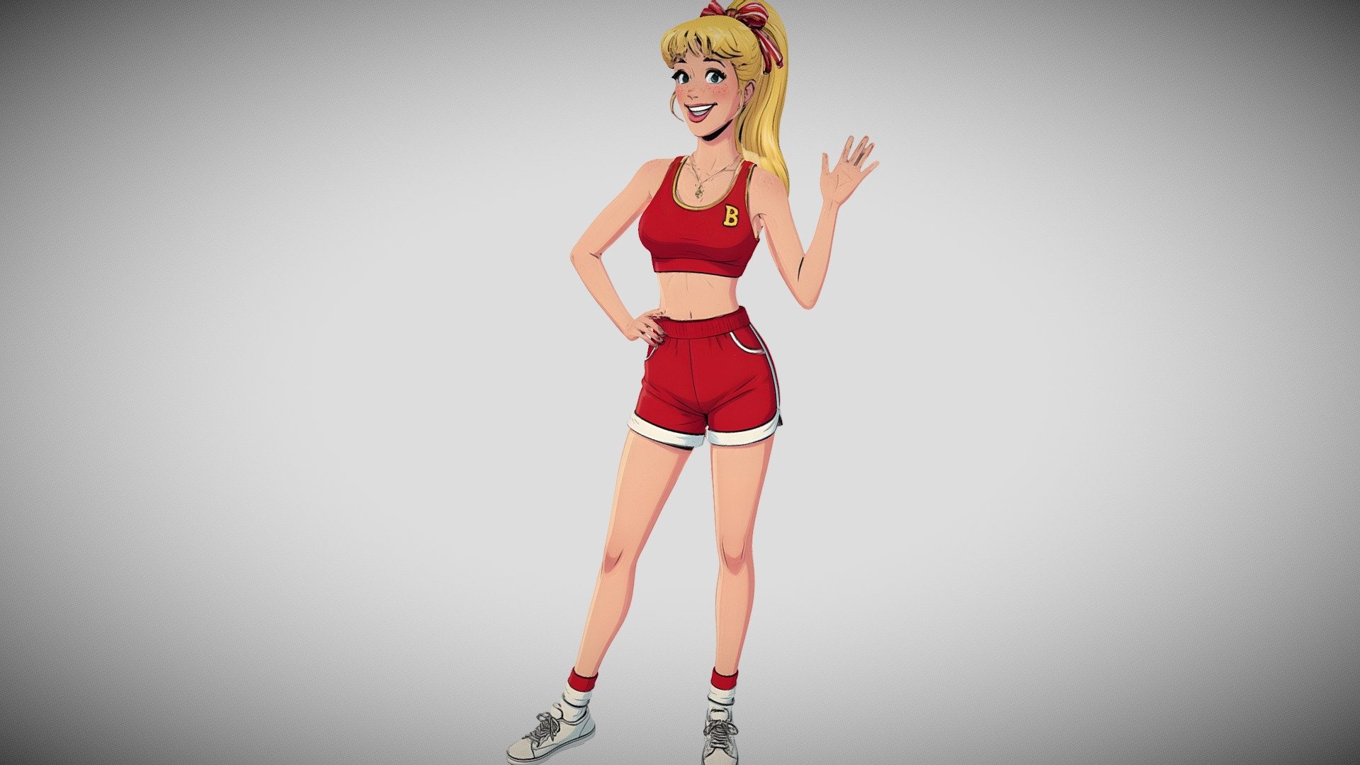 Bettina Blaze, retro varsity comic sweetheart - Download Free 3D model ...