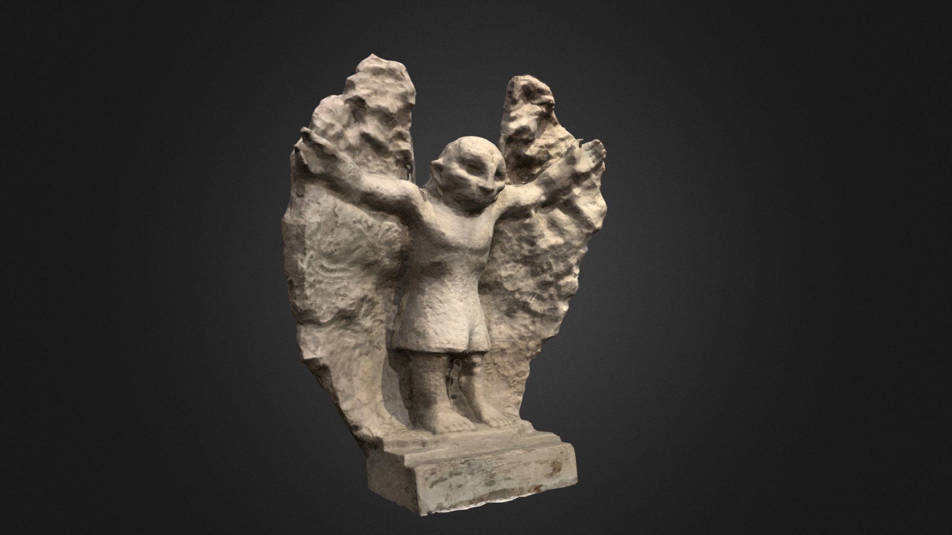 Winged Male Figure, 1922, by John Rädecker - 3D model by Kees Veling ...