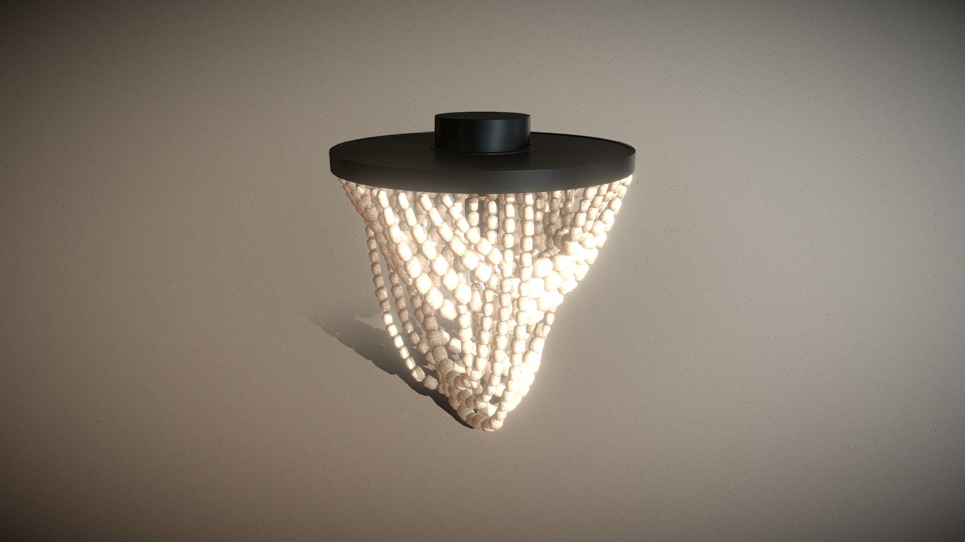 Draped Wood Bead Semi-Flush Mount Ceiling Light - 3D model by 3d Eye ...